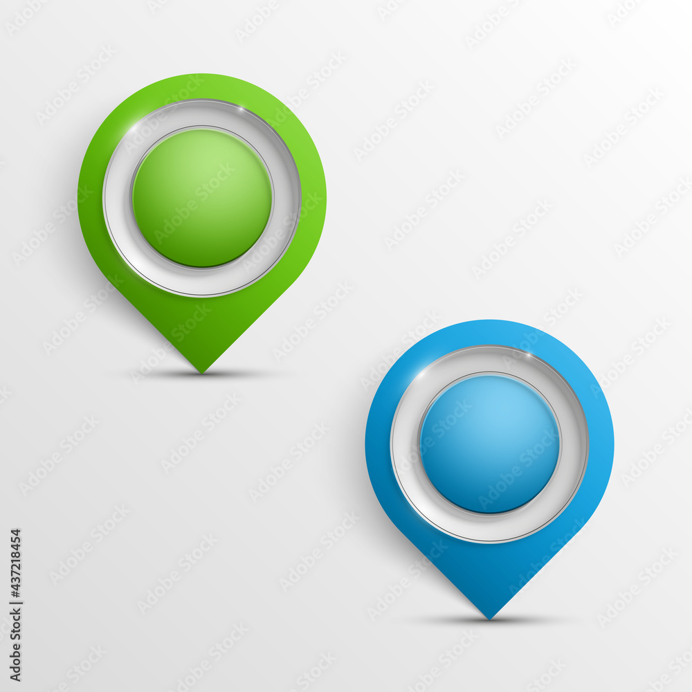 Index arrow location on the map. Pointer position. Marker standing ...