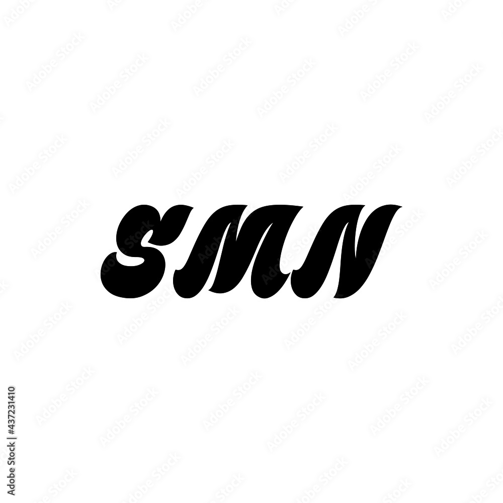 smn letter logo design with white background in illustrator, vector ...