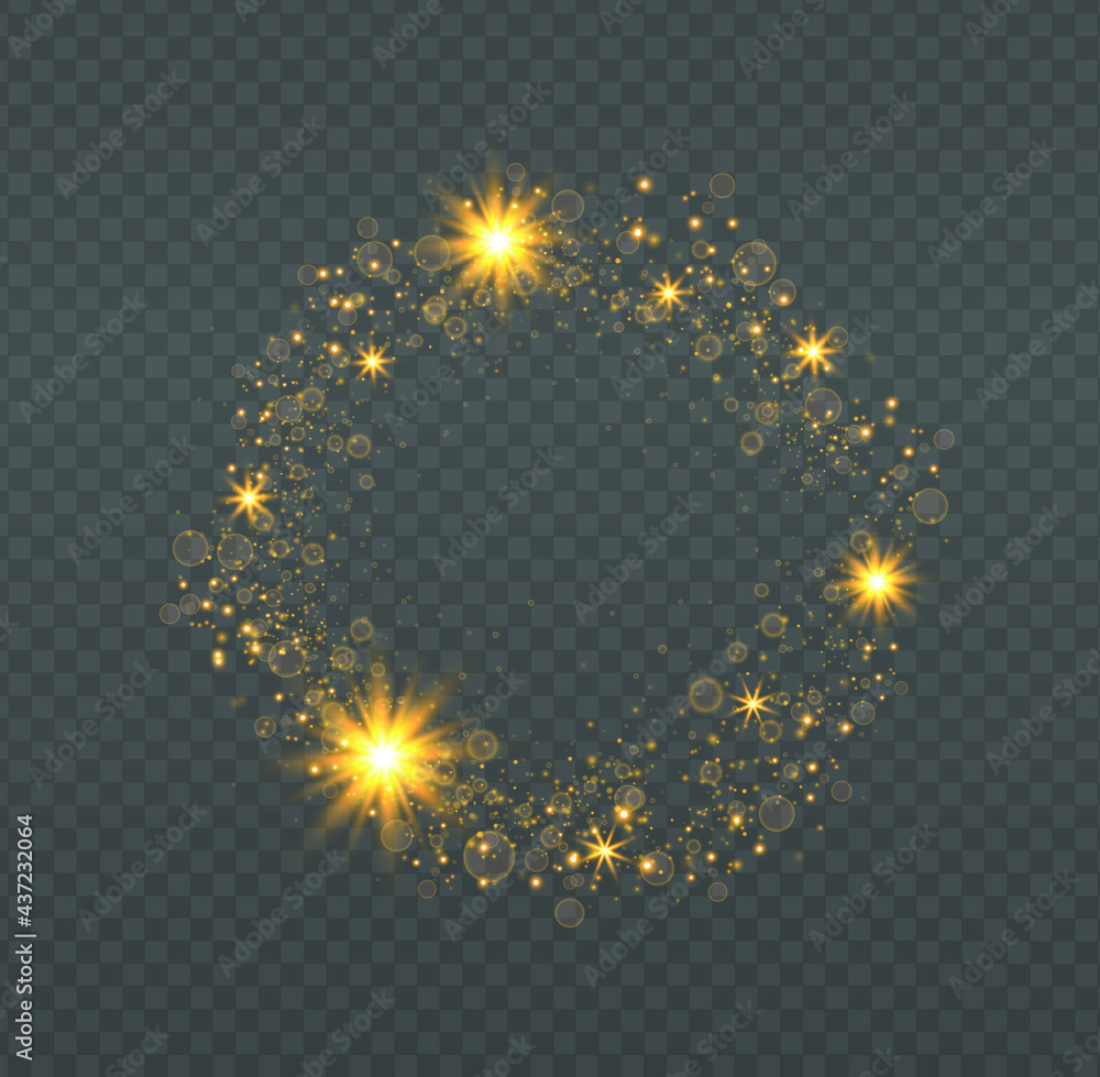 Vector sparkles and stars on transparent background. Sparks glitter ...