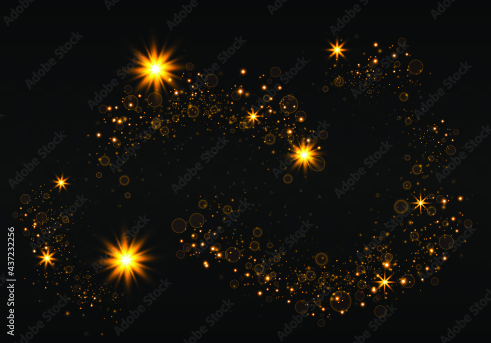 Vector sparkles and stars on transparent background. Sparks glitter ...