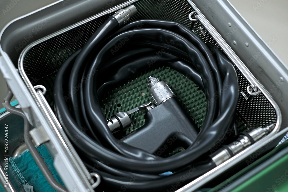 sternal saw in box which is a bone cutter used to perform median ...