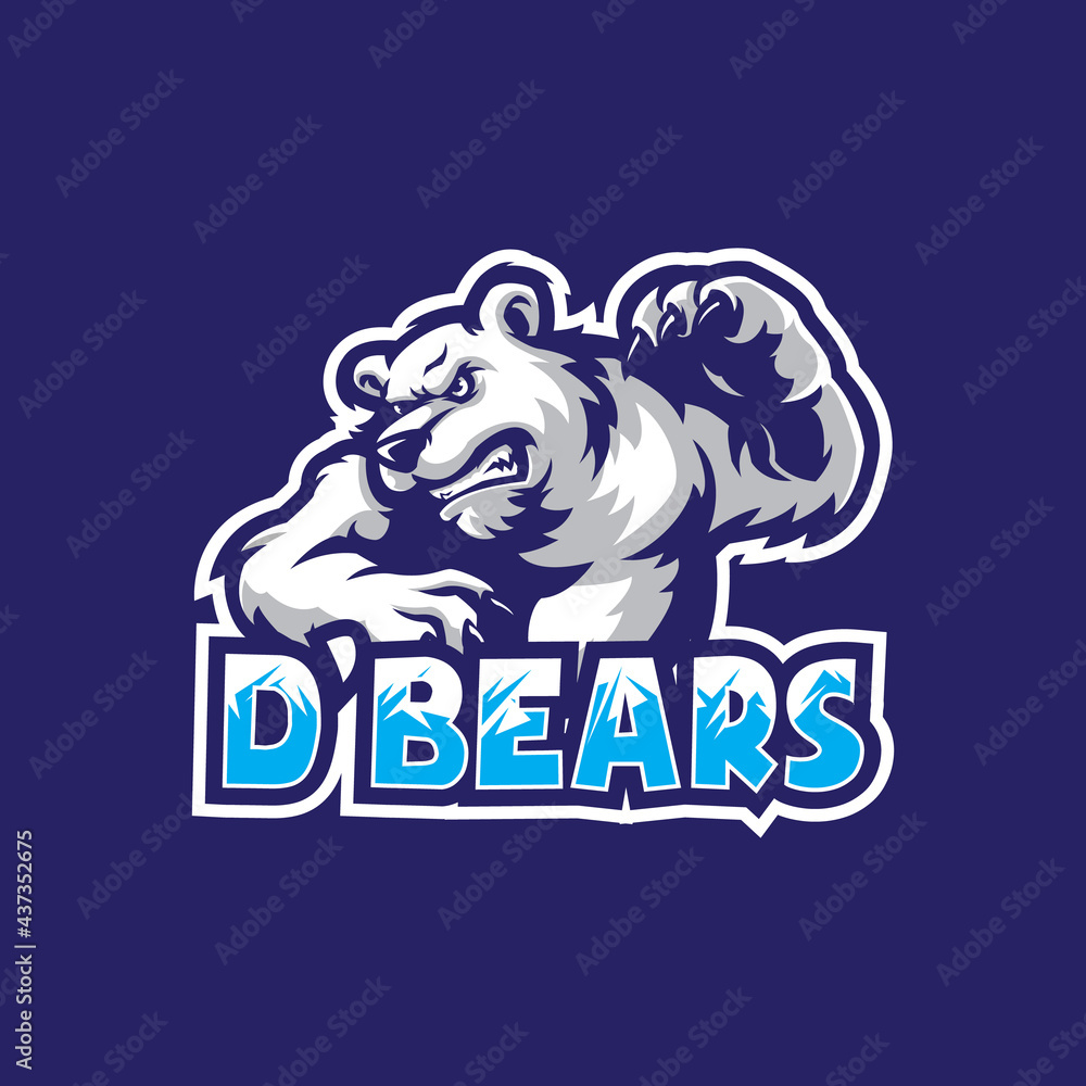Bear mascot logo design vector with modern illustration concept style ...
