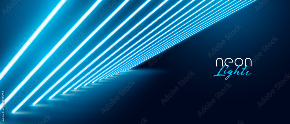 blue neon light effect banner design Stock Vector | Adobe Stock
