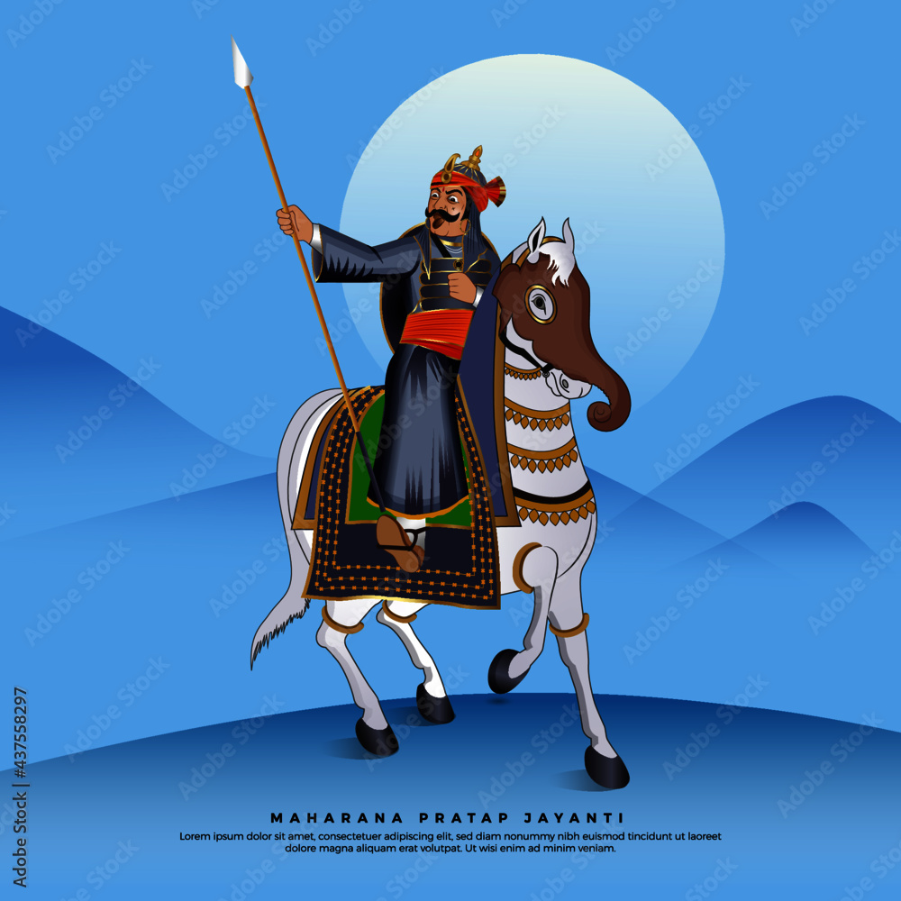 Maharana pratap jayanti indian rajput king Stock Vector | Adobe Stock