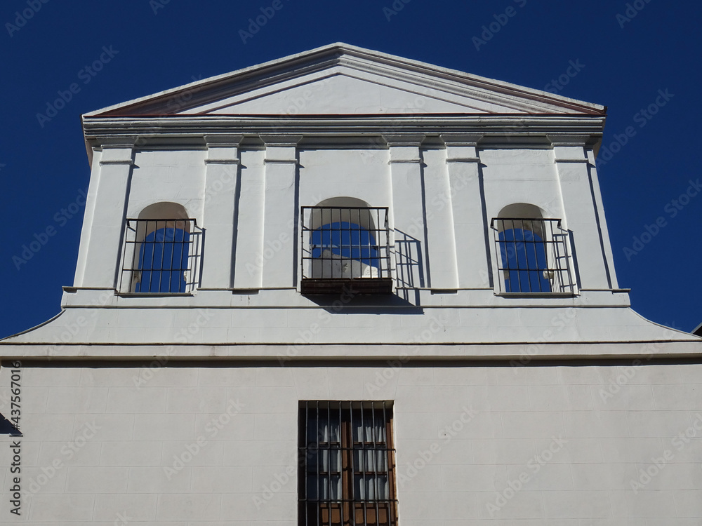 Detail of the bell-gable of the Church of Santisimo Cristo de la Fé ...