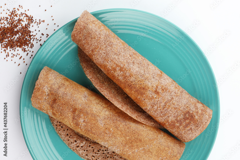 Ragi Dosa, finger millet Dosa, pan cake of finger millet flour healthy ...