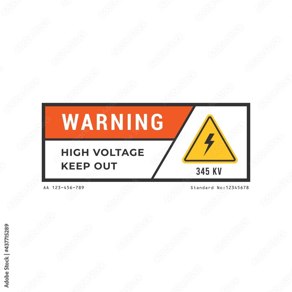 High Voltage, Danger attention sign vector template. High voltage sign ...