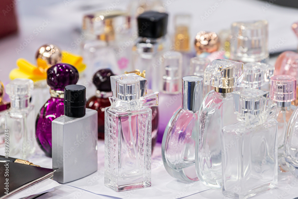 Fragrance bottles, Perfume mockup set. Different of shape , size, and ...
