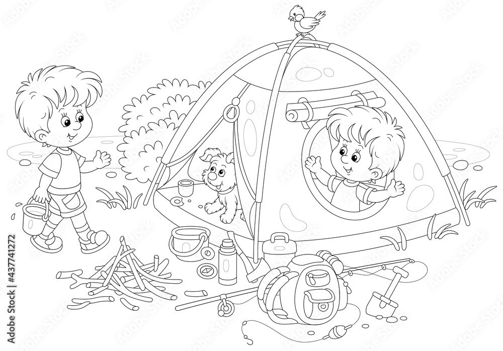 Summer Camp Clipart Black And White