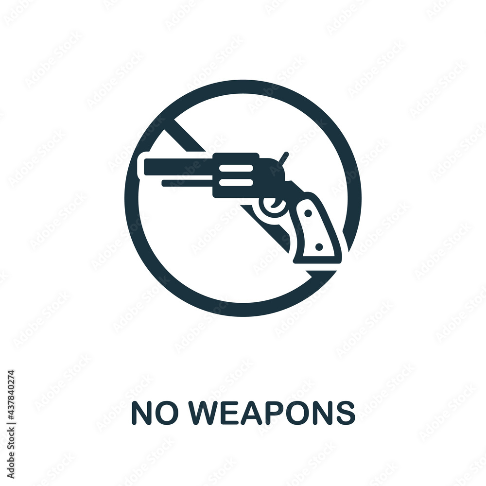 Vector de Stock No Weapons icon. Monochrome simple element from civil ...