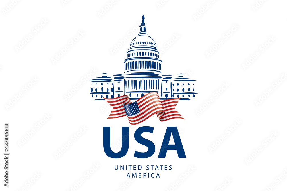 Vector sign White House USA hand drawn Stock Vector | Adobe Stock