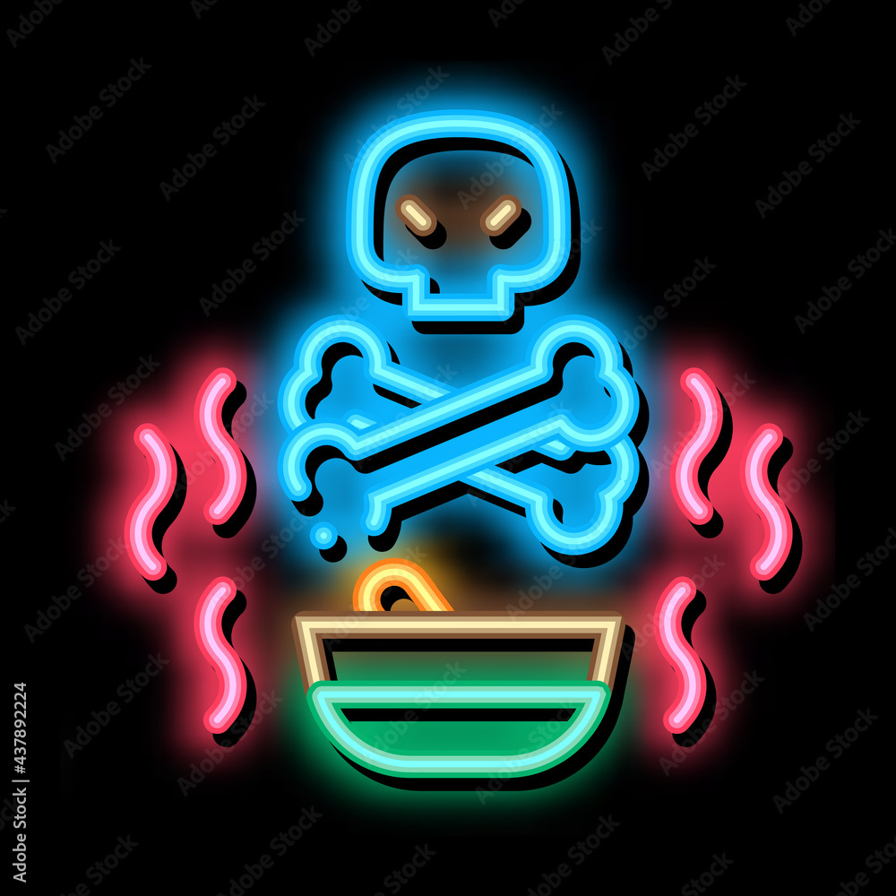 Deadly Poison neon light sign vector. Glowing bright icon Deadly Poison ...