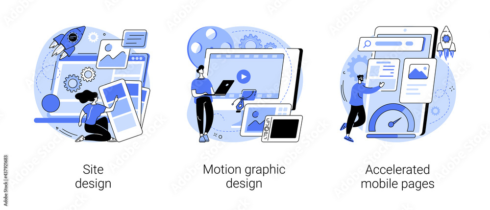 Vector de Stock Web development company abstract concept vector ...