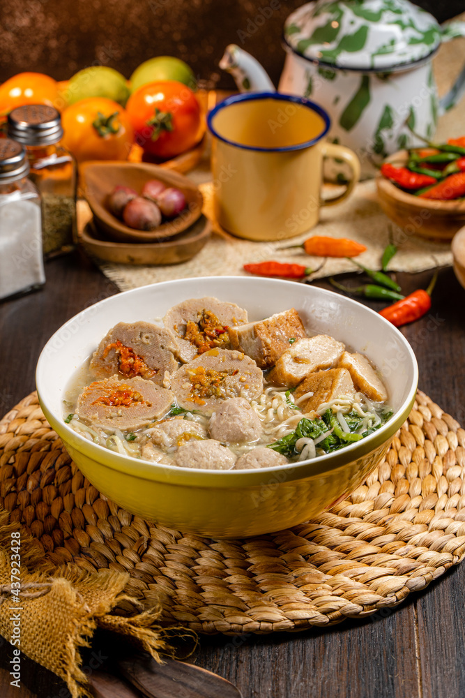 Bakso or baso is an Indonesian meatball, Its texture is similar to the ...