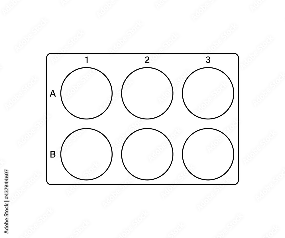 6 Well Plate template. Clipart image の Stock ベクター | Adobe Stock