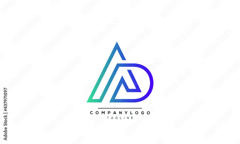 AD initials monogram letter text alphabet logo design Stock Vector ...
