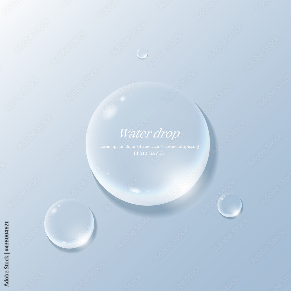 transparent water droplets , water drop object. Stock Vector | Adobe Stock