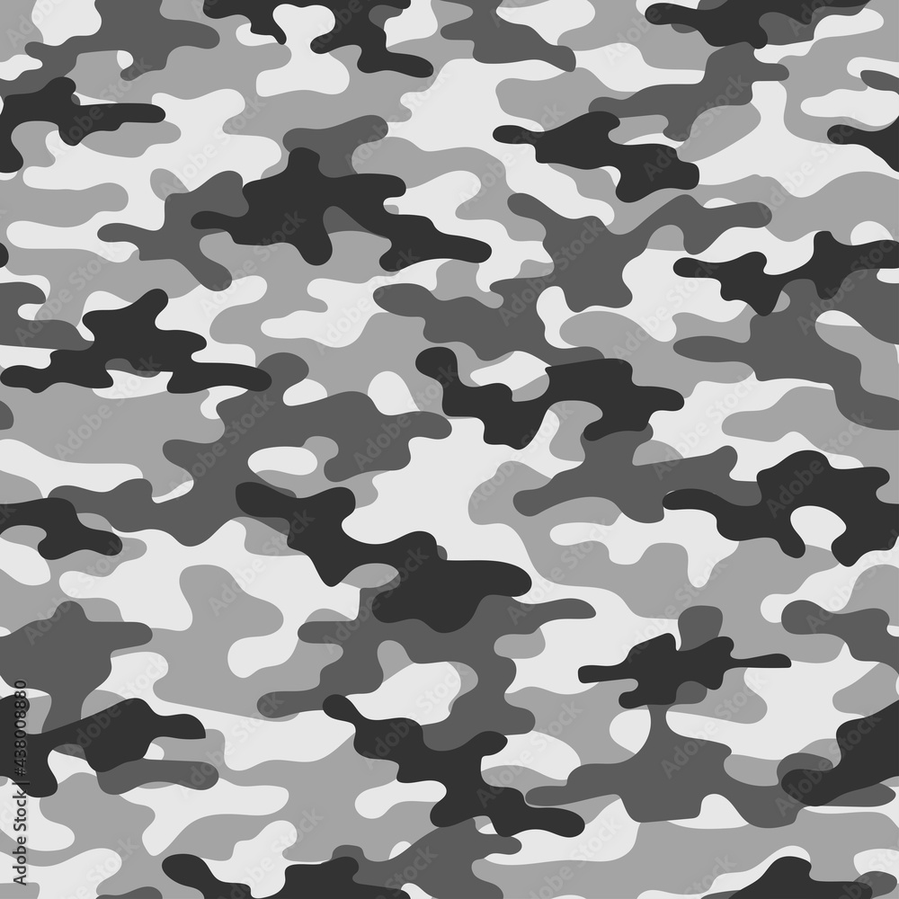 Camouflage grey texture seamless. Abstract military camouflage ...