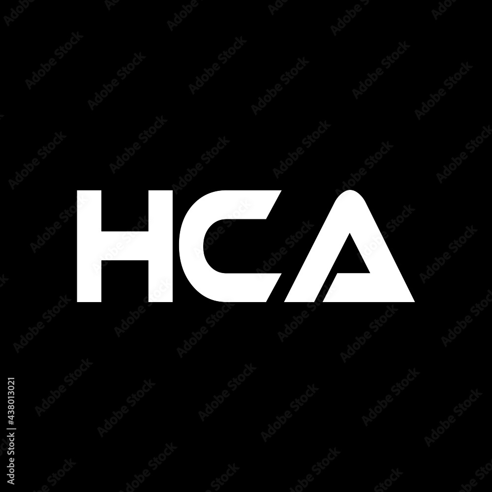 Image vectorielle Stock HCA letter logo design with black background in ...