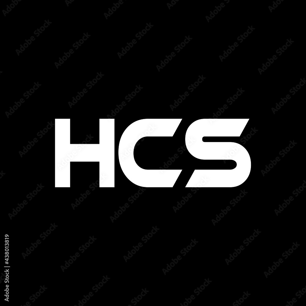 HCS letter logo design with black background in illustrator, vector ...