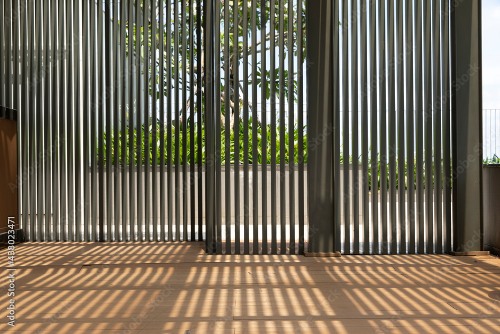 modern architectural shaded garden indoor outdoor area with vertical ...