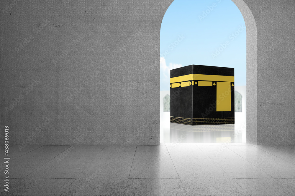 Door with holy Kaaba view Stock Photo | Adobe Stock