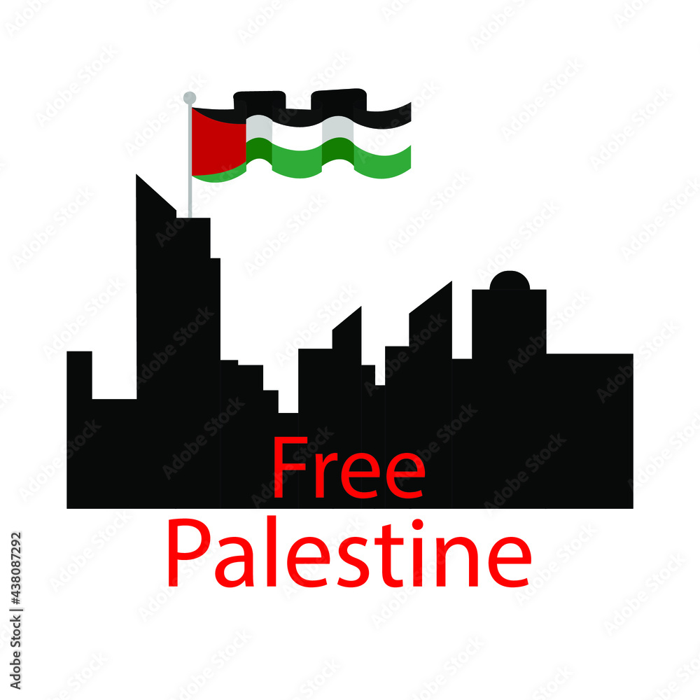 Vektor Save Palestine concept vector illustration. Stop war. Free ...