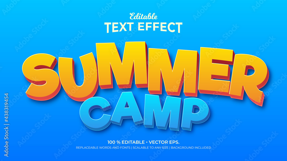 Text Effect, Summer Camp Stock Vector | Adobe Stock