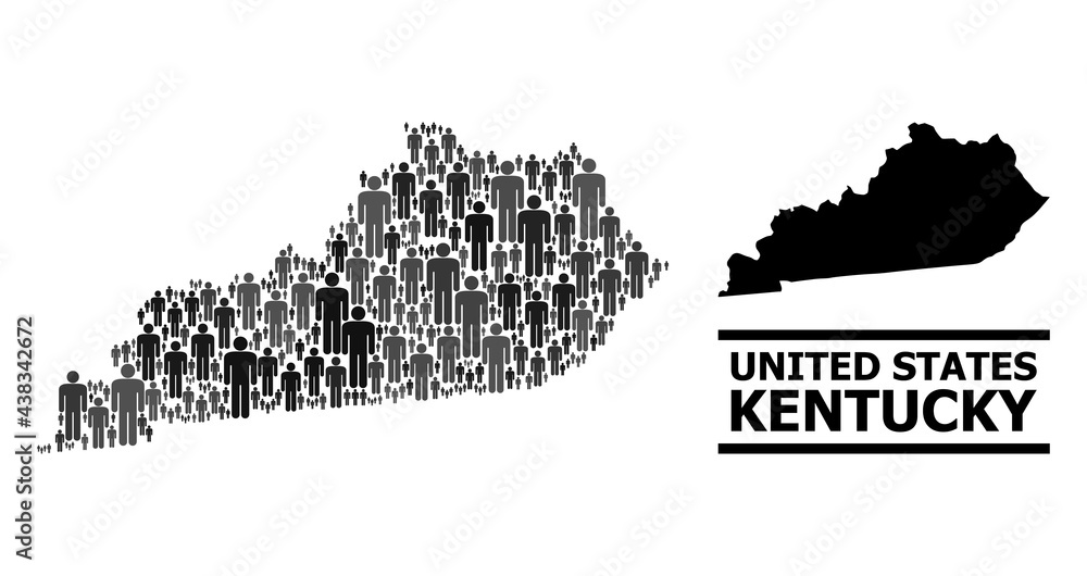 Vector de Stock Map of Kentucky State for national agitation. Vector ...
