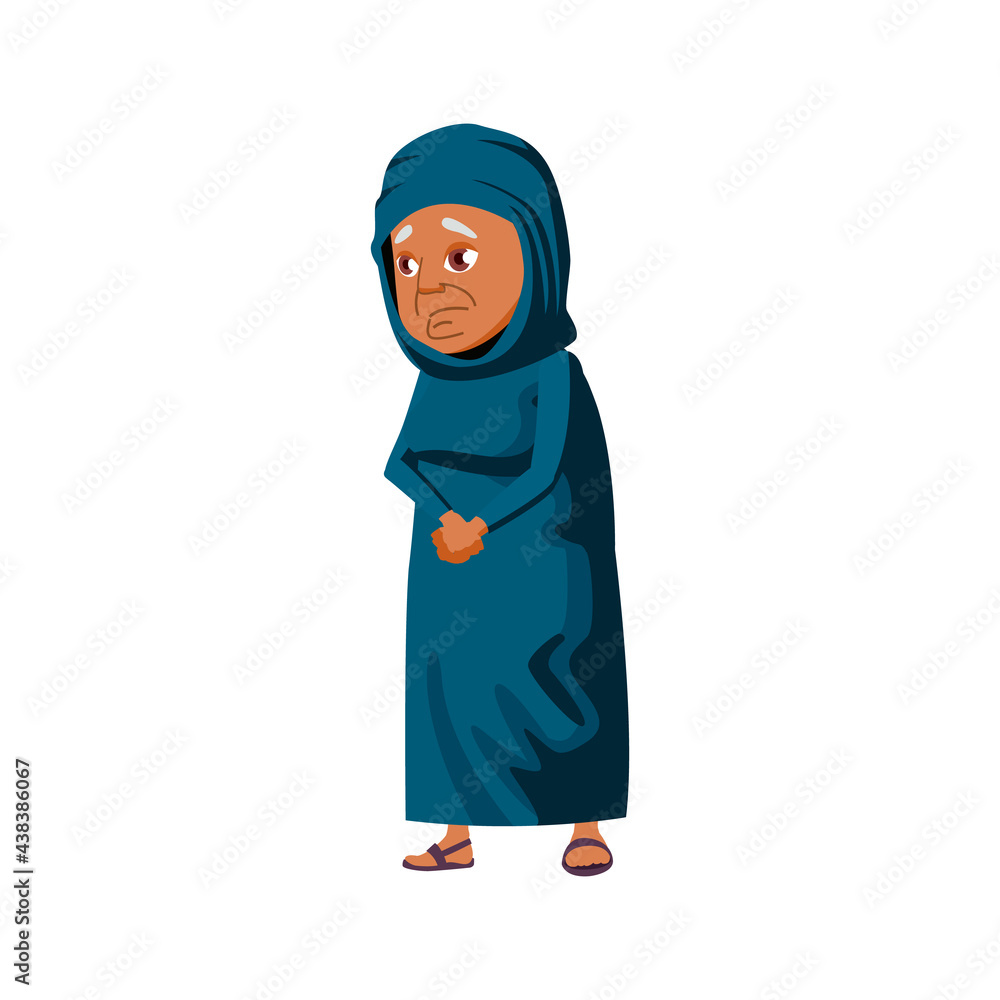 old muslim woman in mosque cartoon vector. old muslim woman in mosque ...