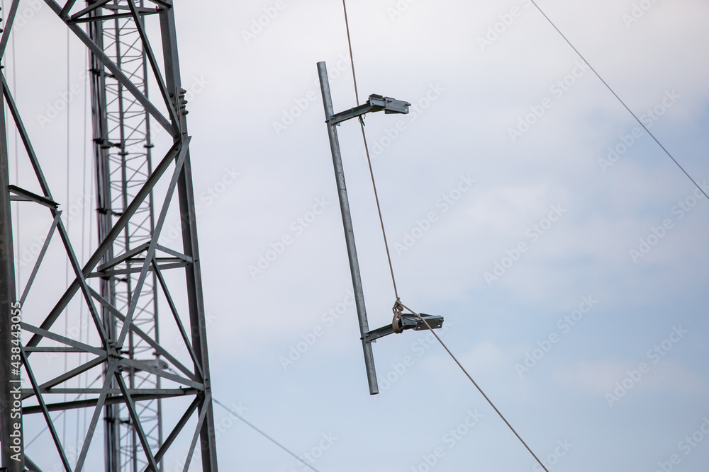 antenna 5g mobile network transmitter was pulled to the top of a mobile ...