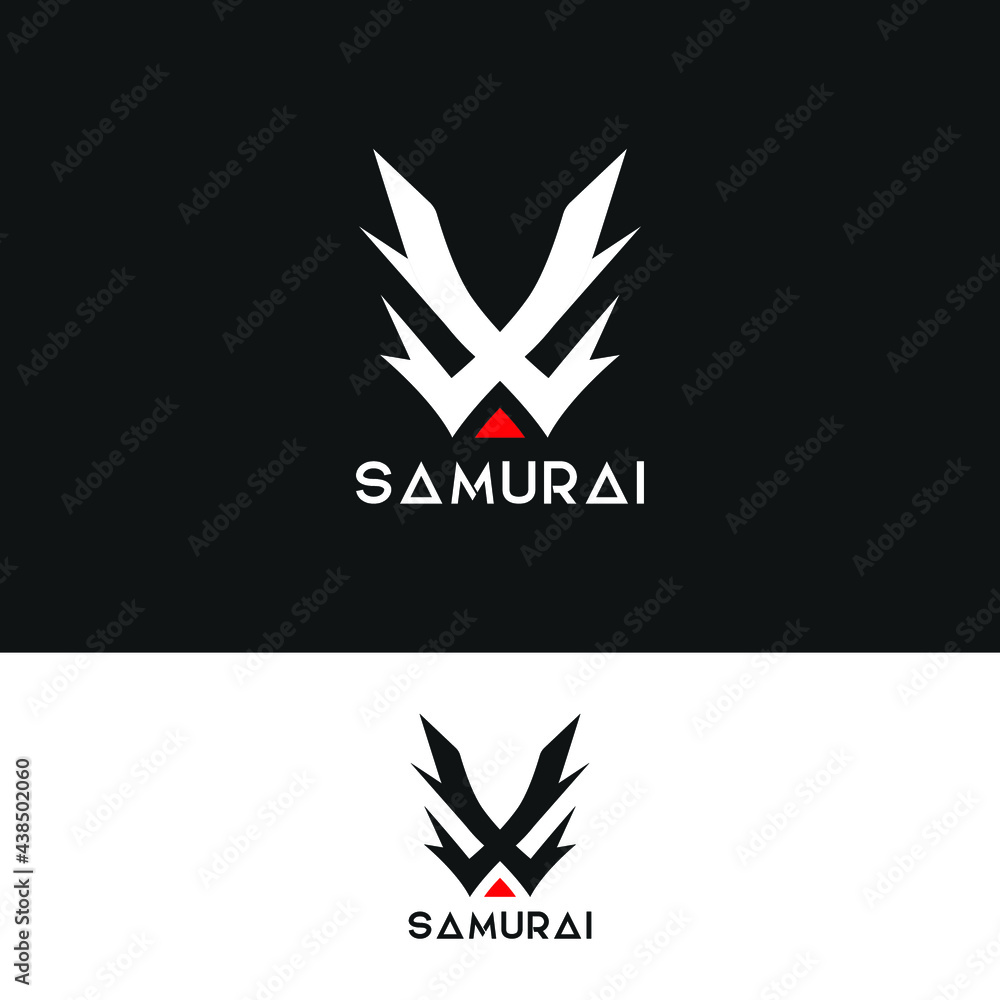Samurai logo design template Stock Vector | Adobe Stock