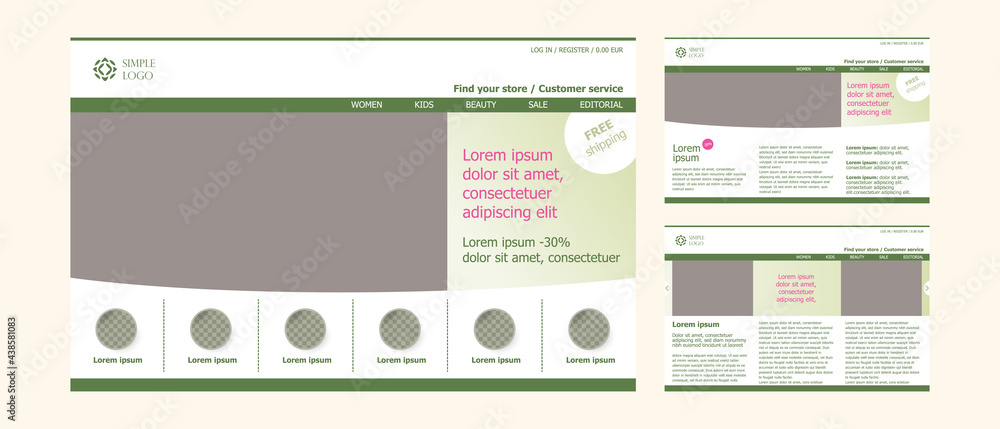 simple universal web page cover design in green eco natural color ...