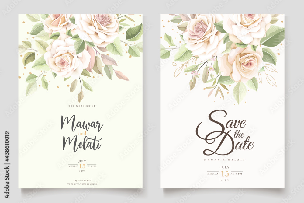 hand drawn wedding invitation card set Stock Vector | Adobe Stock