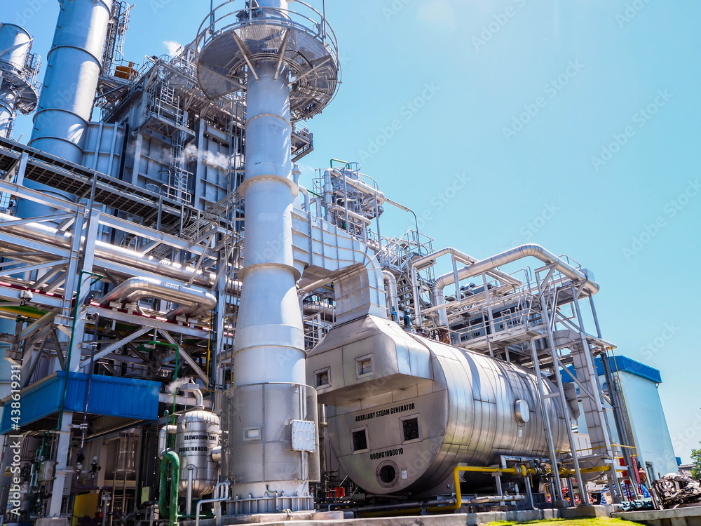 ภาพถ่าย Stock Auxiliary boiler systems from natural gas which include ...