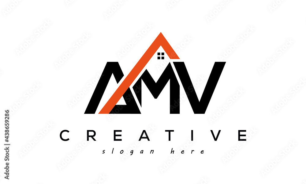 AMV letters real estate construction logo vector Stock Vector | Adobe Stock
