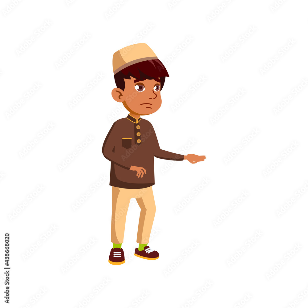 Vector de Stock muslim boy child begging for alms on street cartoon ...