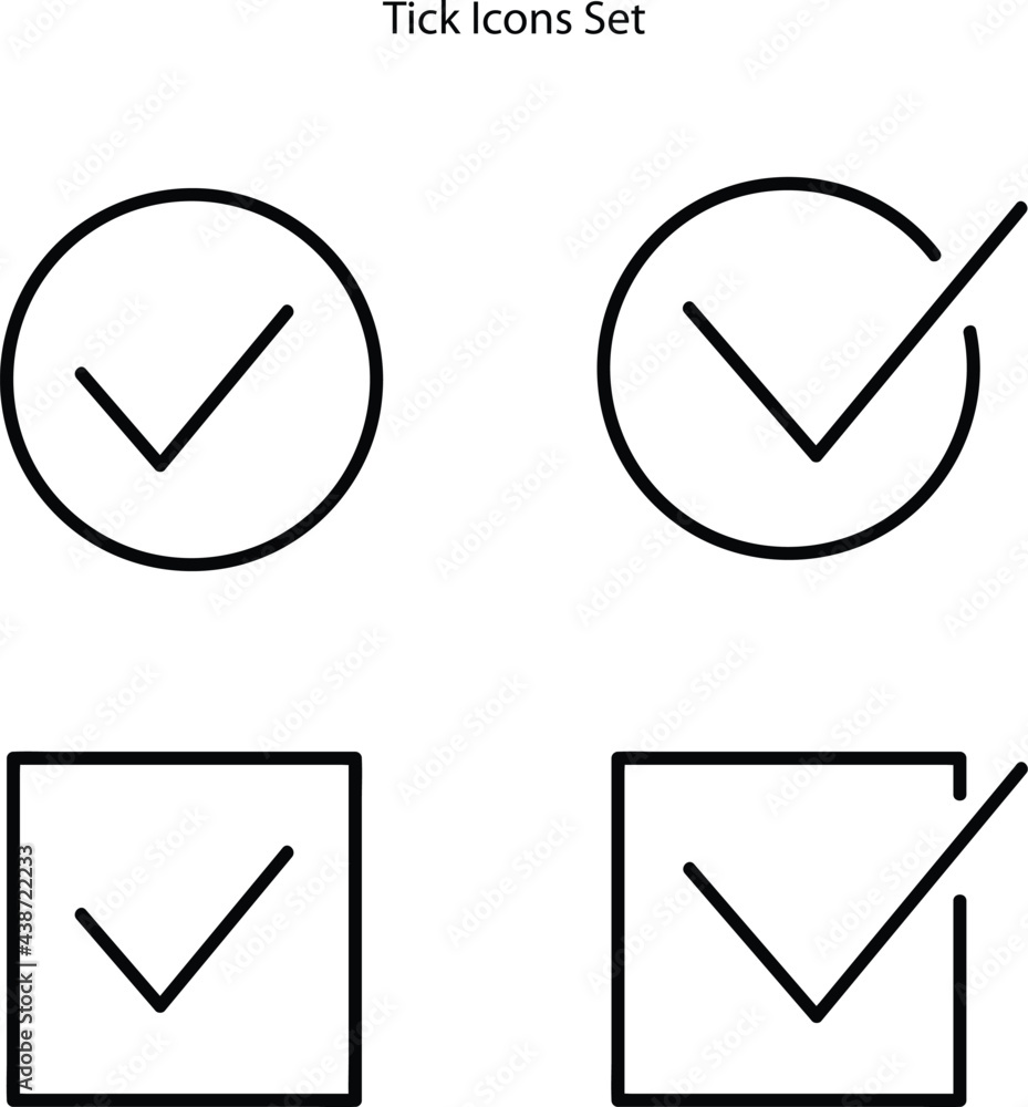 tick icons set isolated on white background. tick icon trendy and ...