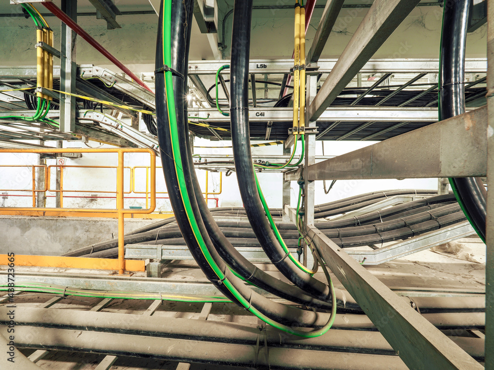 Power cables and instrument cables were installed with cable trays in ...