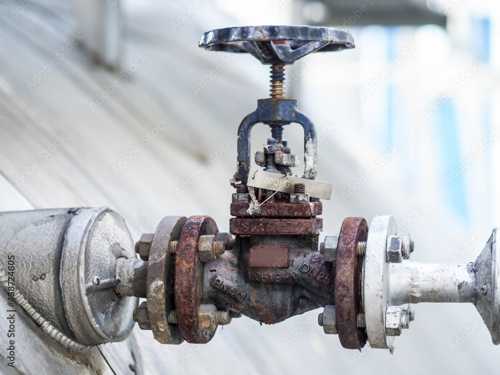 Manual valve of HRSG boilers systems (Heat recovery steam generator) in ...