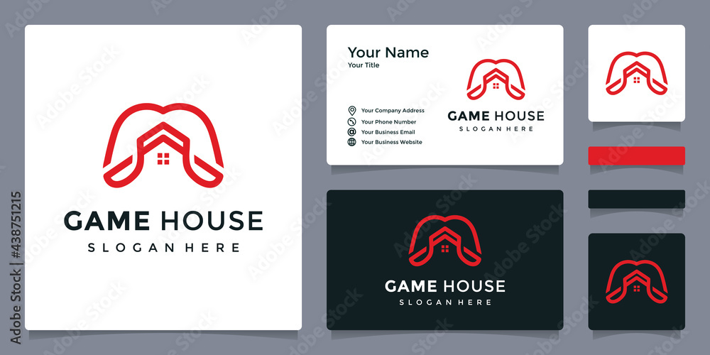 Game house logo with card design Stock Vector | Adobe Stock