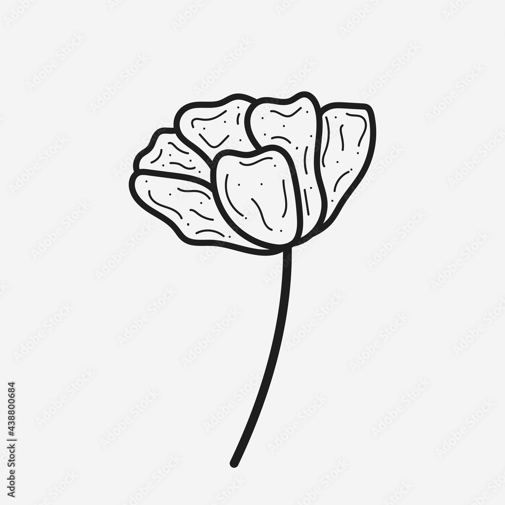 Vector de Stock Flower icon on white background, isolated. Floral sign ...
