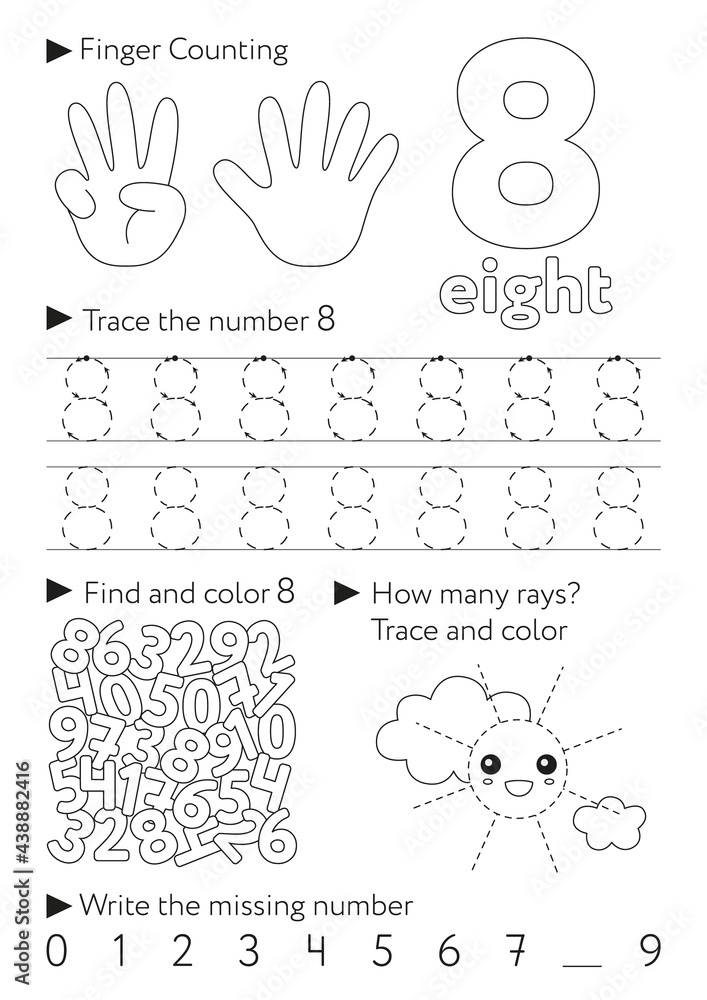 Worksheets for learning numbers. Learning and activity for kids. Number ...