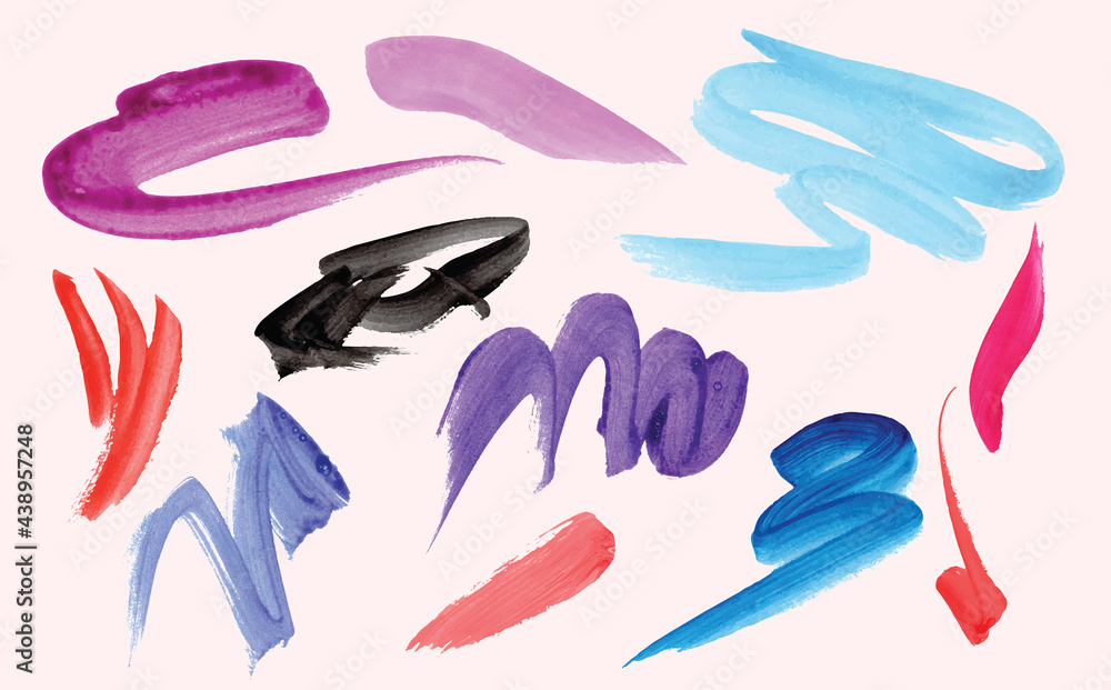 Colorful vector watercolor brush strokes Stock Vector | Adobe Stock