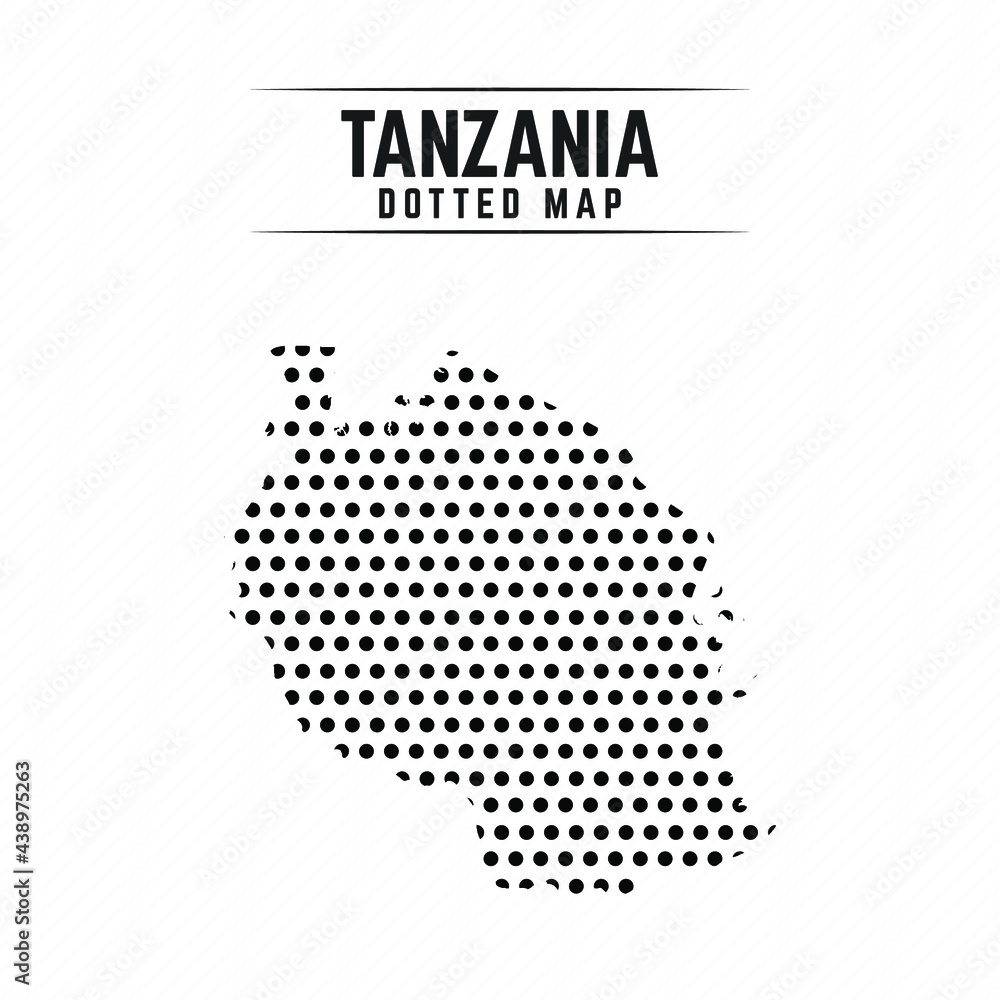 Dotted Map of Tanzania Stock Vector | Adobe Stock