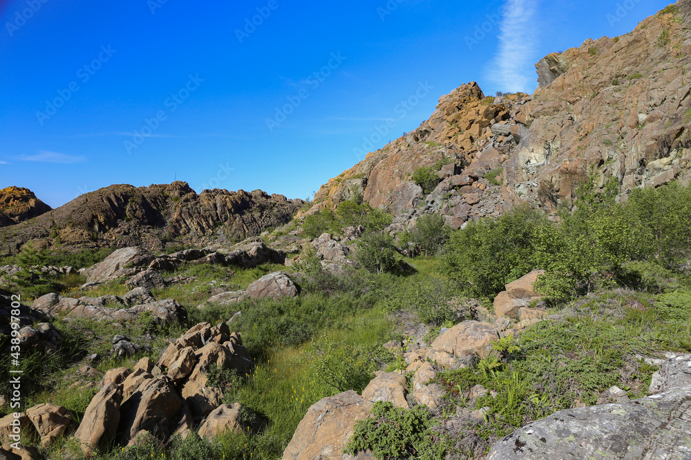 Rocky landscape on Leka island - 400 million years ago, the seabed ...