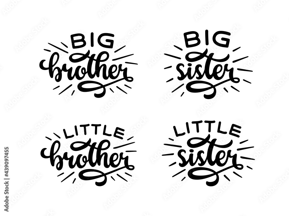 Big brother little brother typography print. Big sister little sister ...