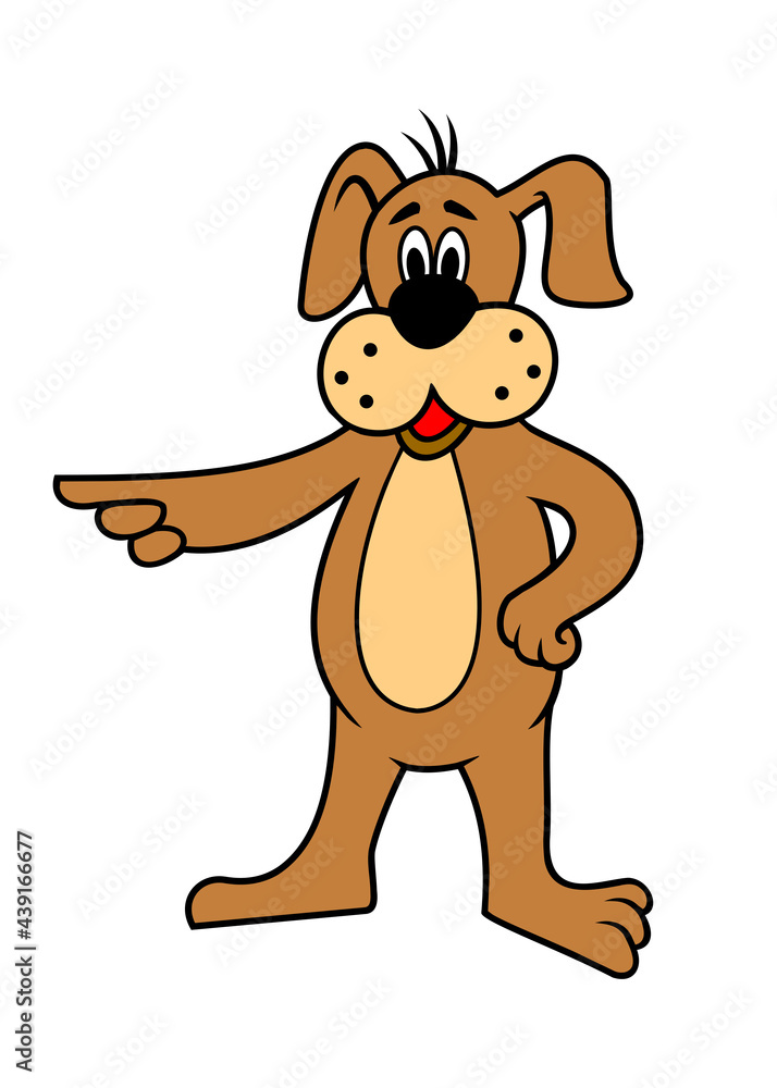 Cartoon Dog Standing and pointing. One piece from the set of this ...