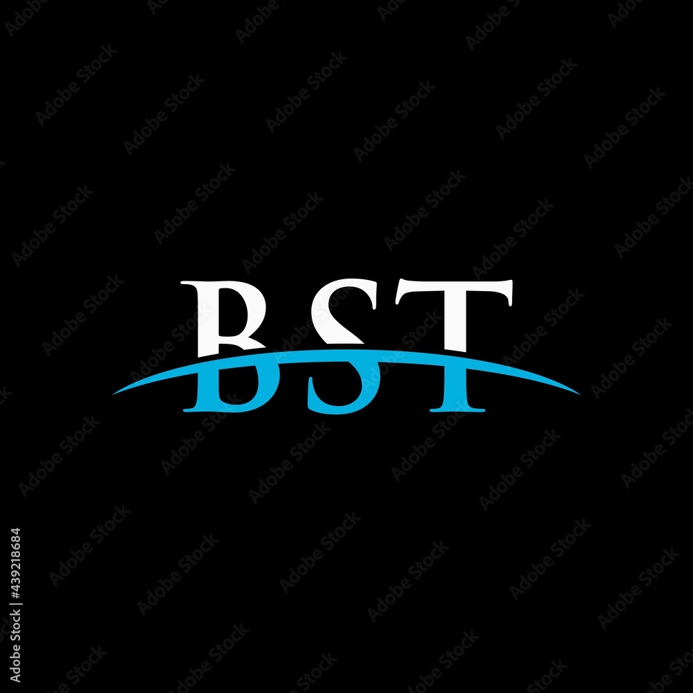 BST initial overlapping movement swoosh horizon, logo design ...