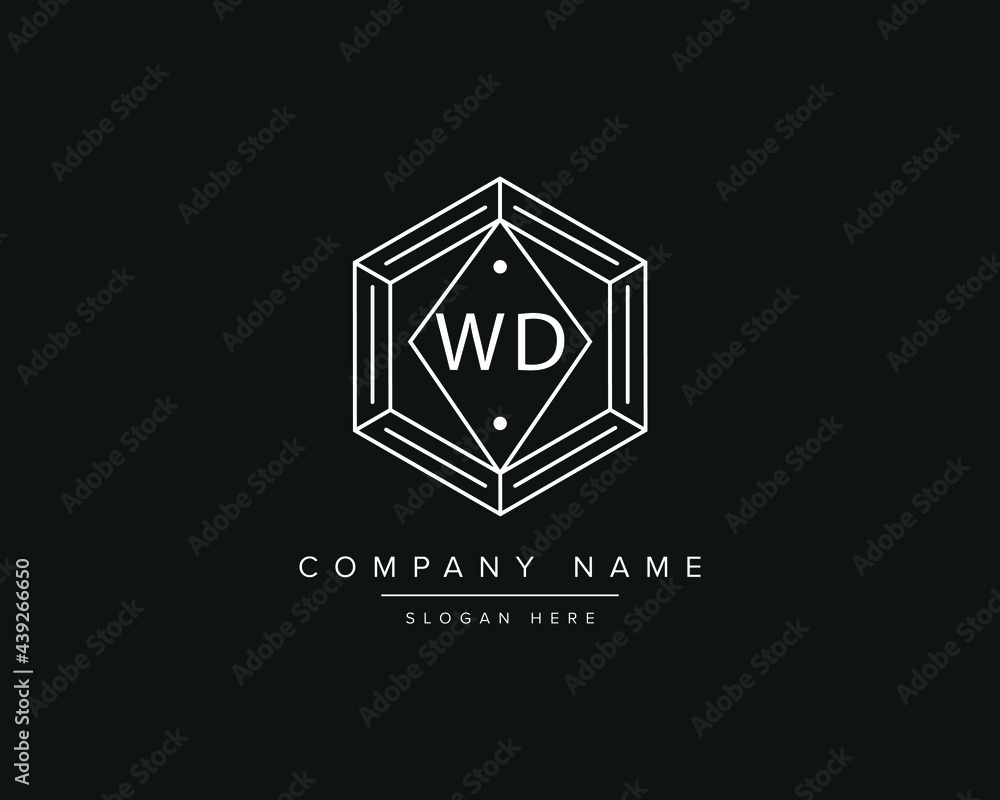 Alphabet letter WD logo design vector Stock Vector | Adobe Stock